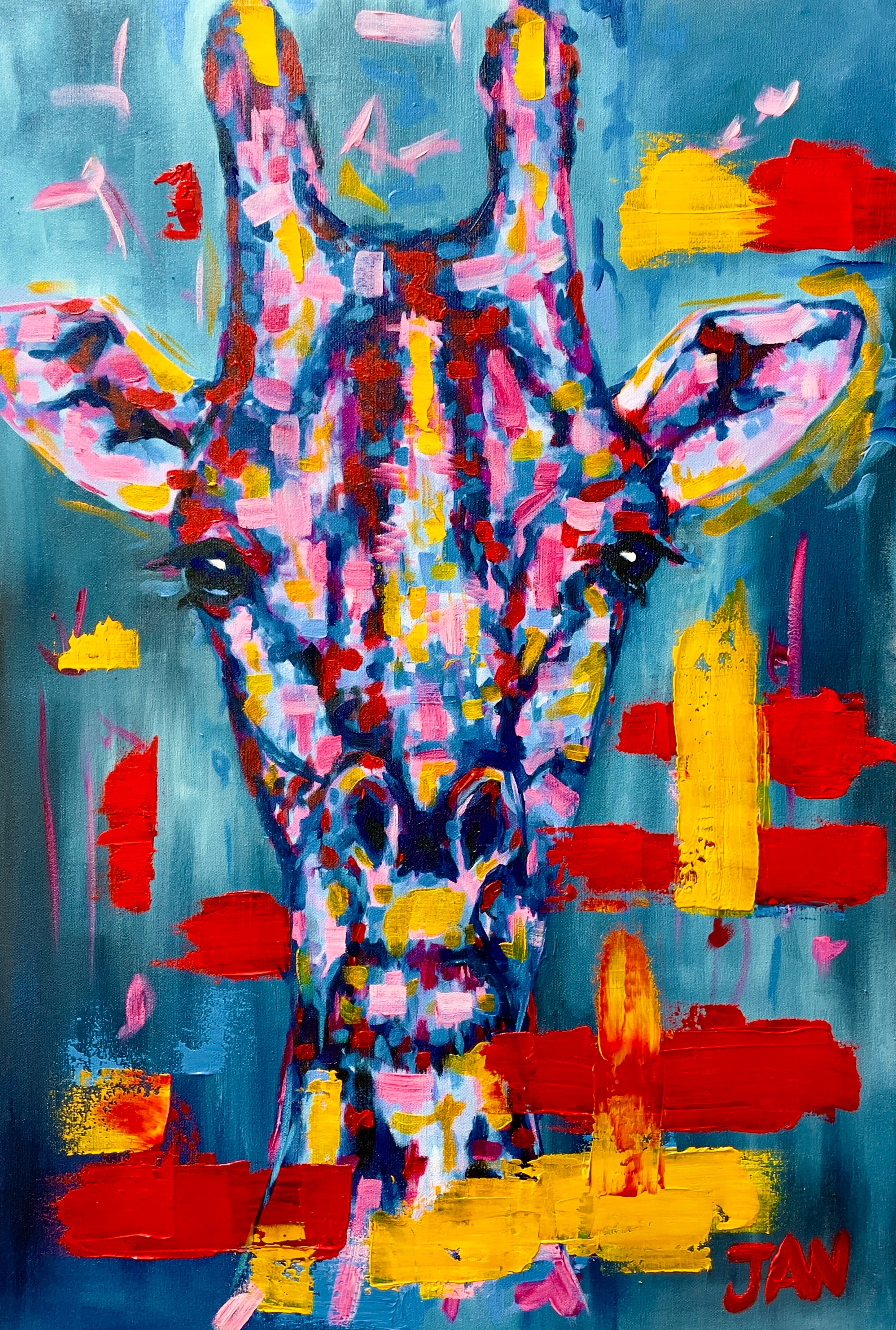 "Giraffe" Artwork by JAN | Contemporary Expression from South Africa ...